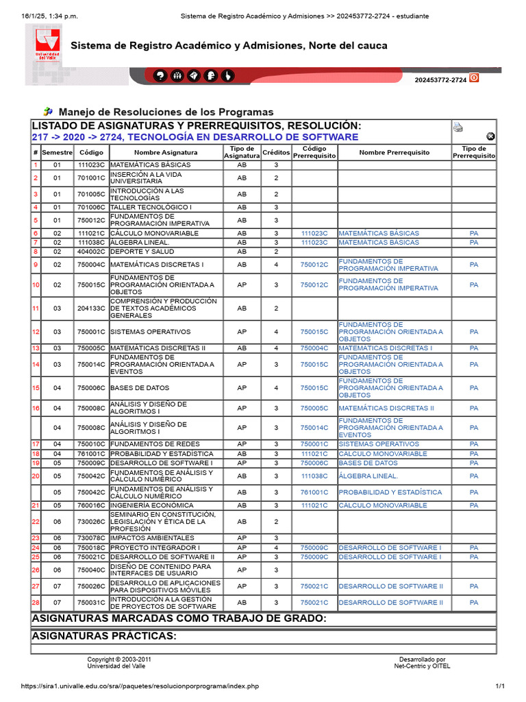 Sistema de Registro Académico y Admisiones - 202453772-2724 - Estudiante | PDF | Ingeniería de ...