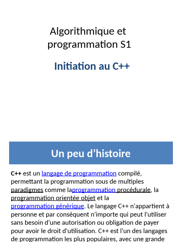 Algorithmique Et c++ | PDF | Structure de contrôle | C