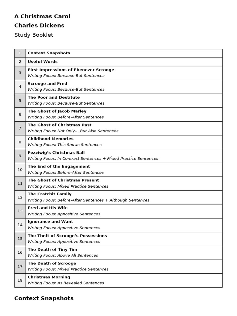 Accompanying Study Booklet | PDF | Ebenezer Scrooge