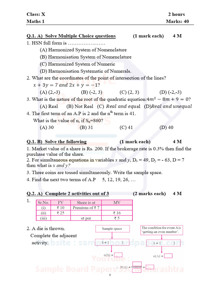 Maths Exam Questions and Activities | PDF | Equations | Algebra