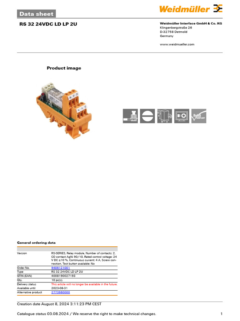 RS 32 24VDC LD LP 2U en | PDF | Alternating Current | Manufactured Goods