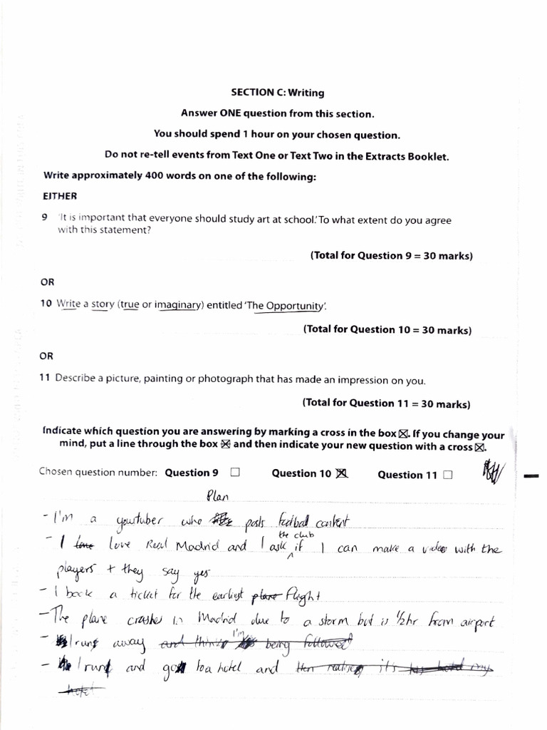 Question 9 Imaginative Writing | PDF