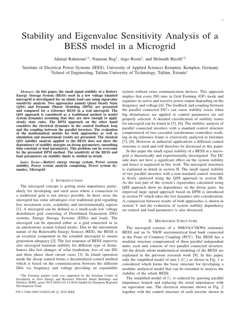 Stability and Eigenvalue Sensitivity Analysis | PDF | Stability Theory | Electrical Engineering