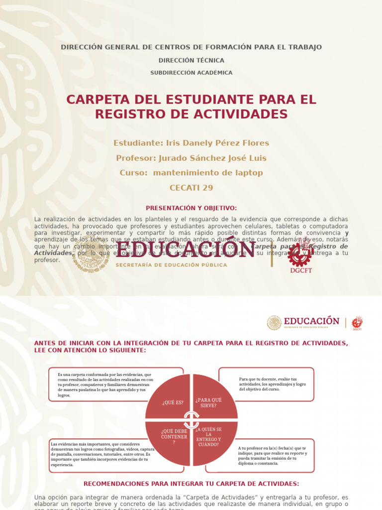 Carpeta de Actividades CECATI 29 | PDF | Maestros