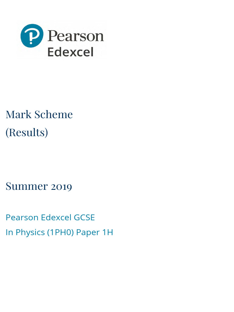 June 2019 MS - Paper 1 (H) Edexcel Physics GCSE | PDF | Ultraviolet ...