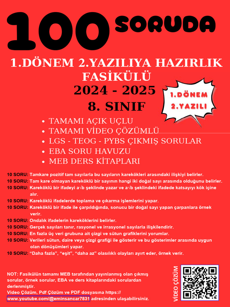 100_Soruda_8_Sınıf_1_Dönem_2_Yazılı_Hazırlık_Fasi_241227_160859 | PDF