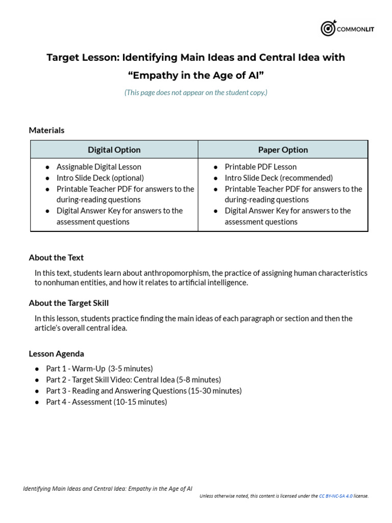 Empathy_in_the_Age_of_AI__Target_Lesson_TEACHER_COPY_ | PDF | Artificial Intelligence ...