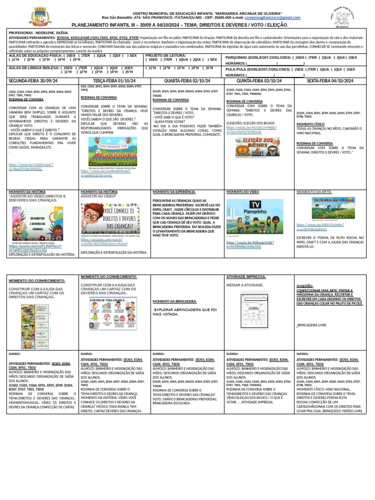 Plano Direitos e Deveres - Neide | PDF