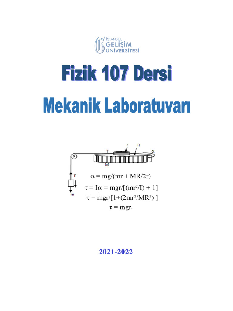 Fizik I Laboratuvar Odevi 3 Newton Hareket Yasalari Deney Raporu Tasla | PDF