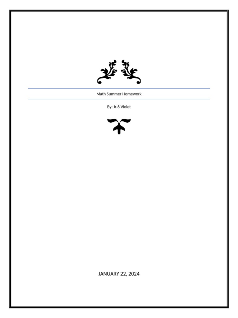 Jr.6 Math Mid Year Homework | PDF