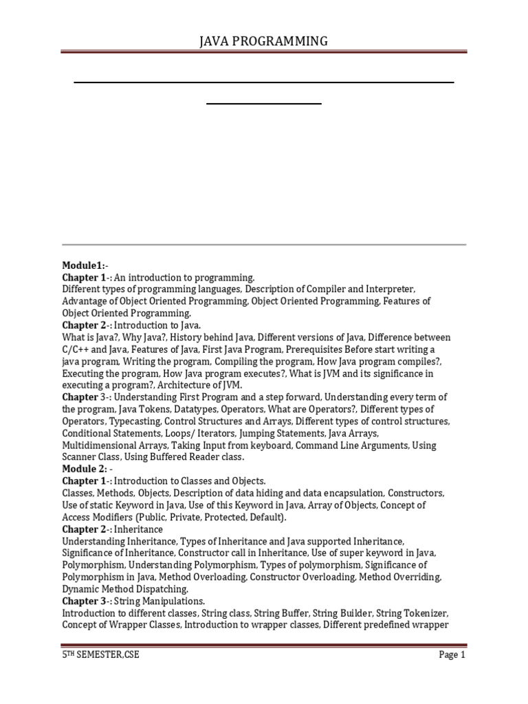 OOPJ DIGITAL NOTE@KKJ-1 | PDF | Class (Computer Programming) | Java (Programming Language)