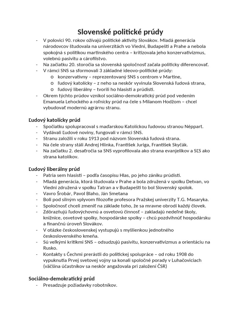 SlovenskÃ© Politickã© Prãºdy | PDF