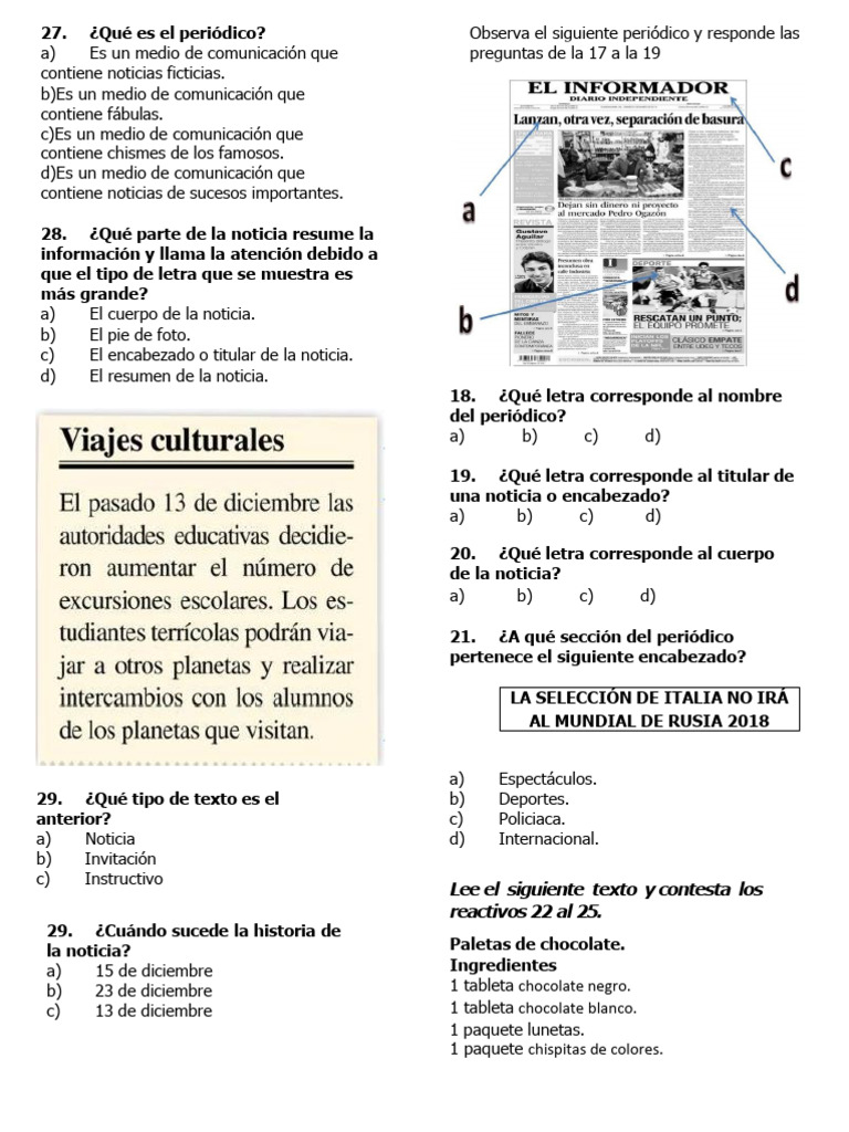 Examen Trim2 Leng y Sabres Mat 3ero | PDF