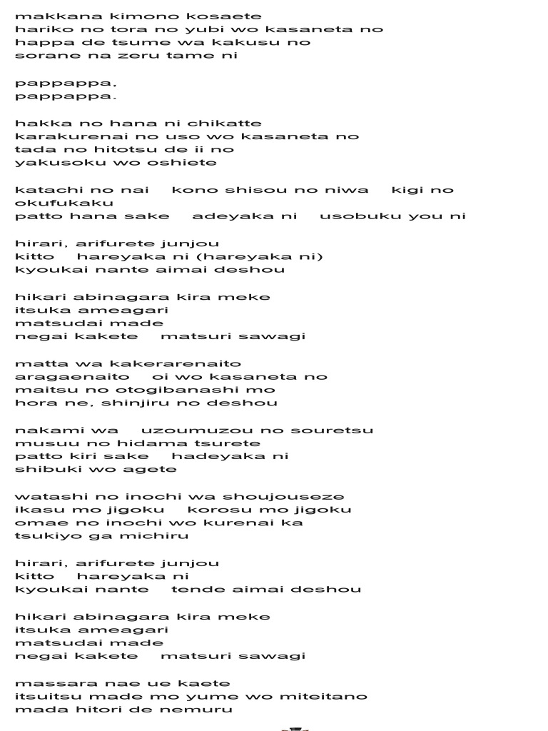 Isekai Joucho - いろはに咲きて (Iroha Ni Sakite) Lyrics | PDF | Linguistics