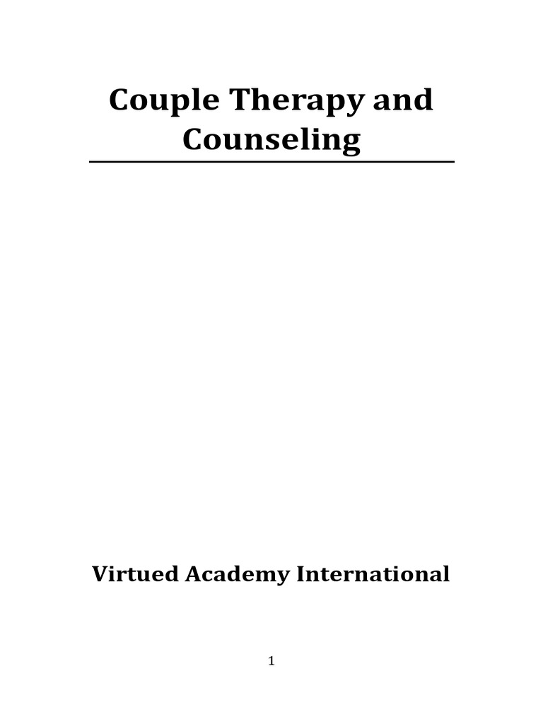 2 Couple Therapy and Counseling Manual 1663582084 | PDF | Psychotherapy ...