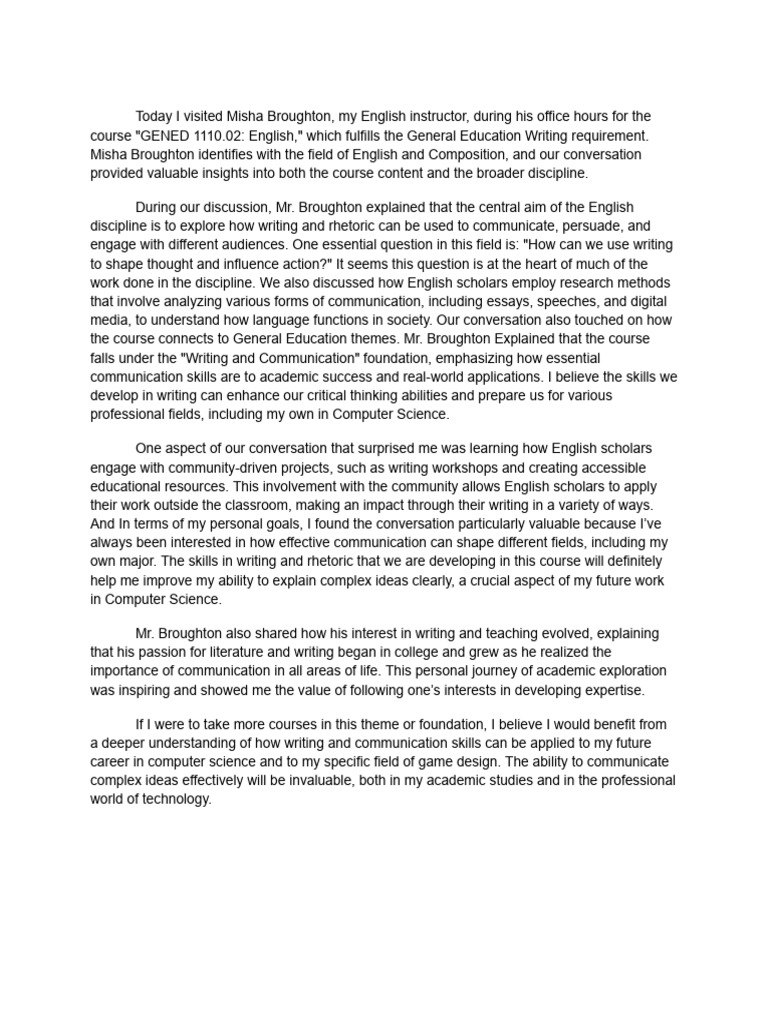 Annotated-Office Hour Reflection | PDF | Rhetoric | Communication