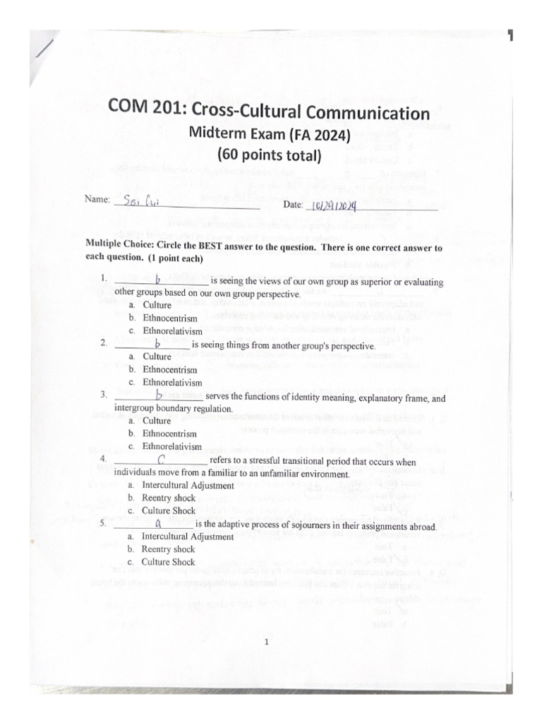 COM 201 Midterm Exam | PDF