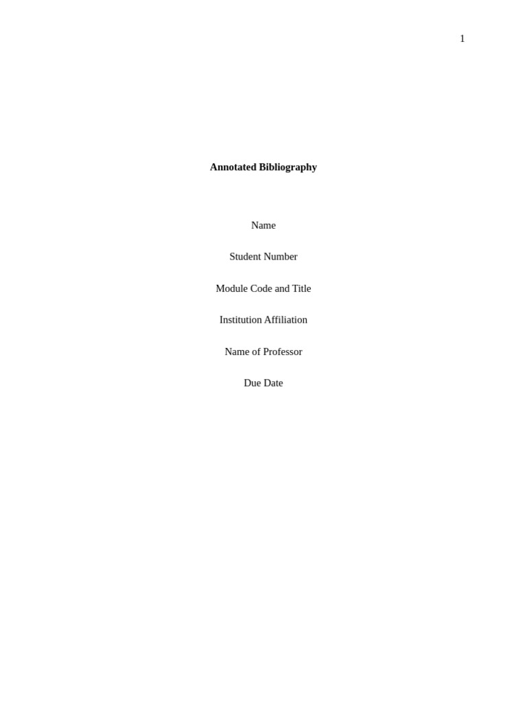 Annotated Bibliography - Edited | PDF | Psychotherapy | Cognitive ...