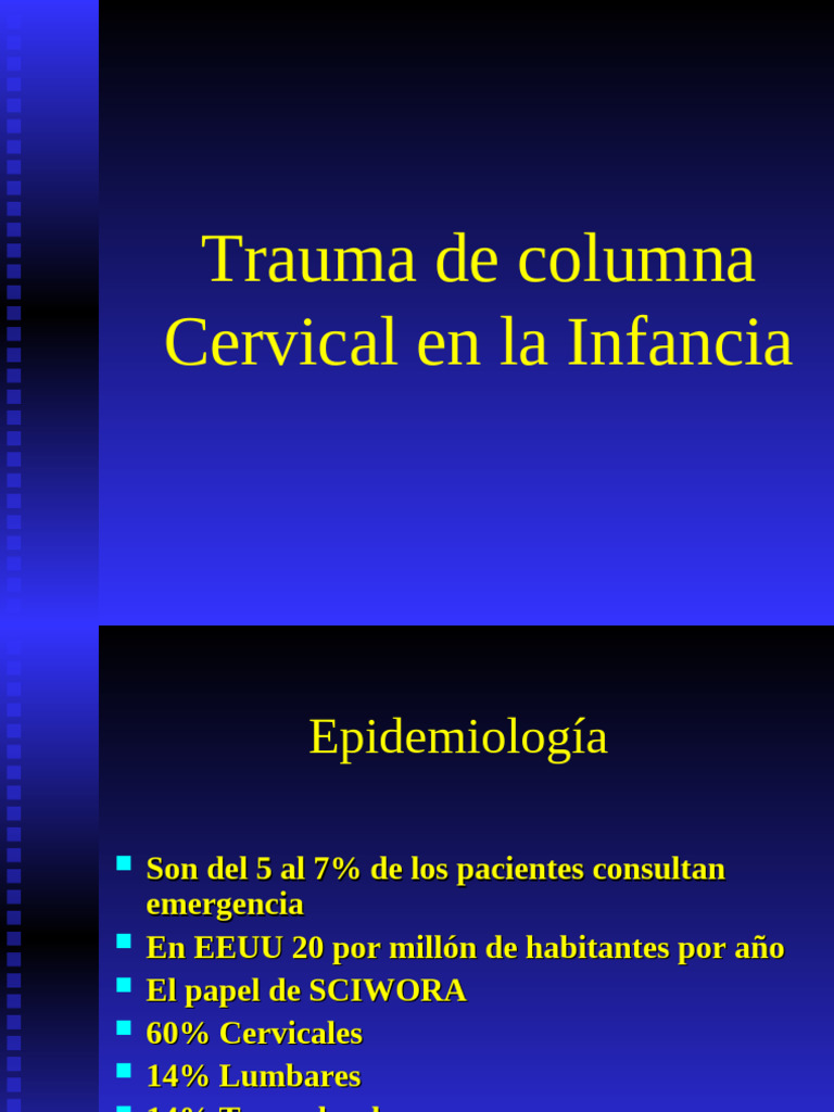 Trauma Cervical Infantil: Epidemiología y Tratamiento | PDF | Enfermedades y trastornos ...