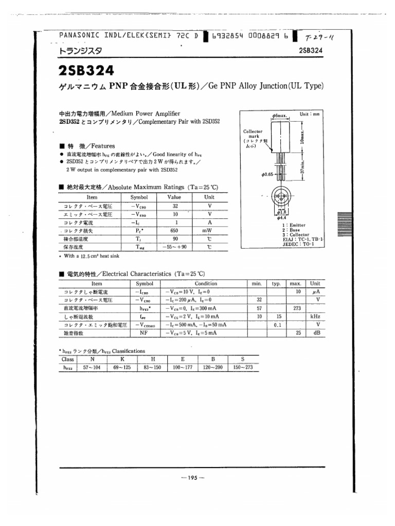 B324 32V 1A Ge NPN | PDF
