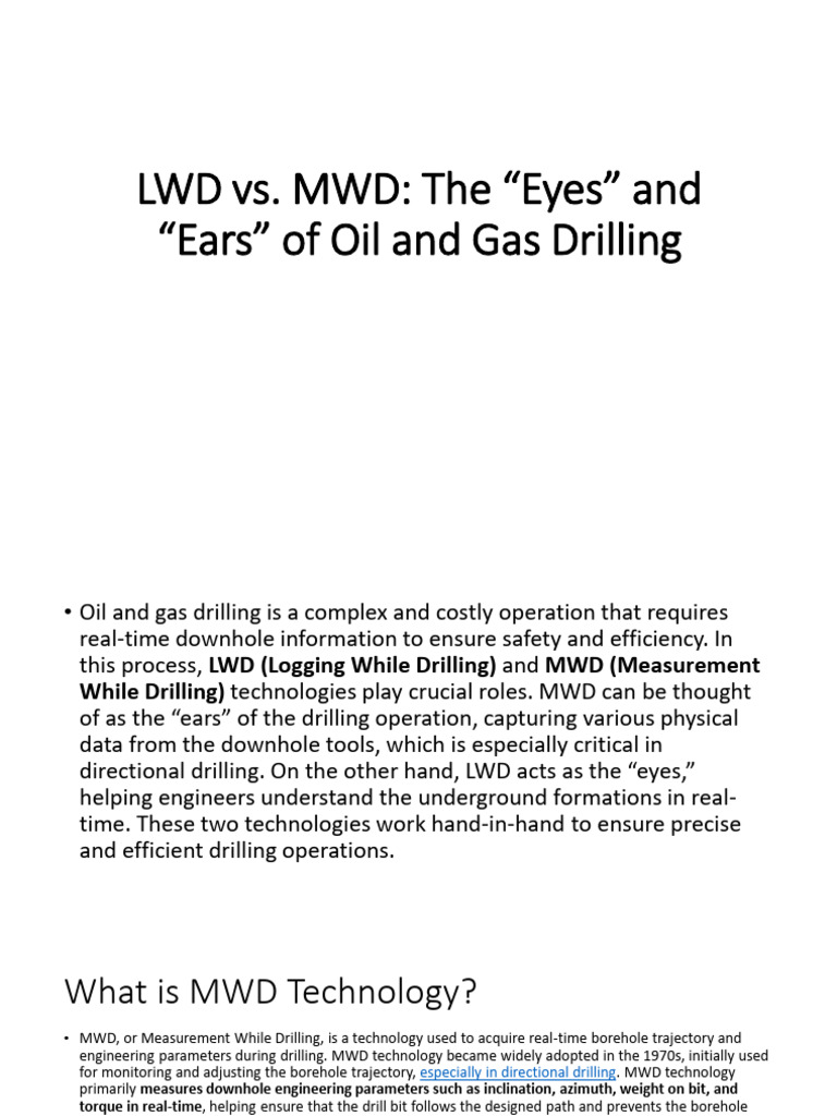LWD Vs MWD General Overview | PDF