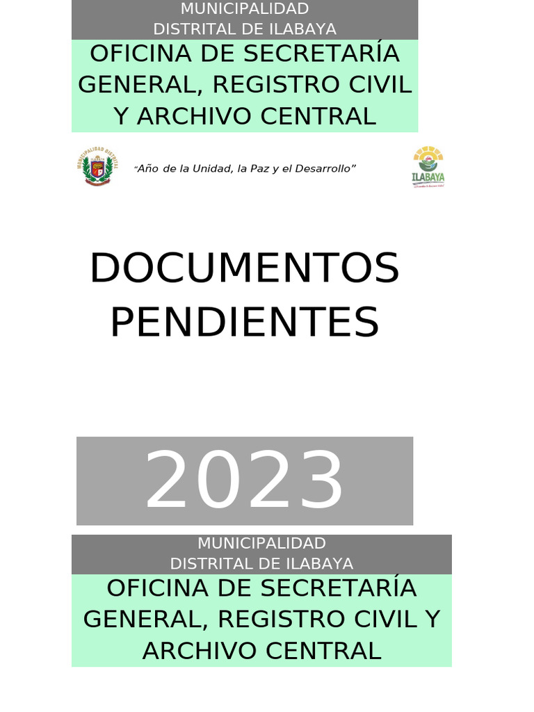 Carátula Con Logos de Municipalidad | PDF