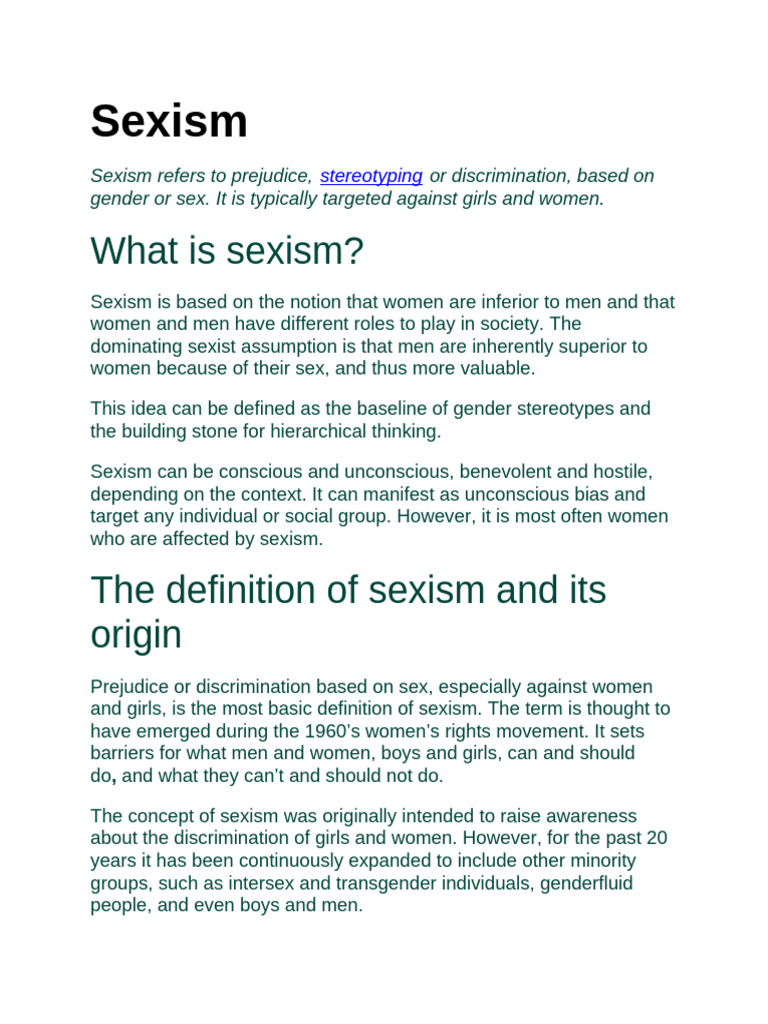 sexism | PDF | Sexism | Gender Studies