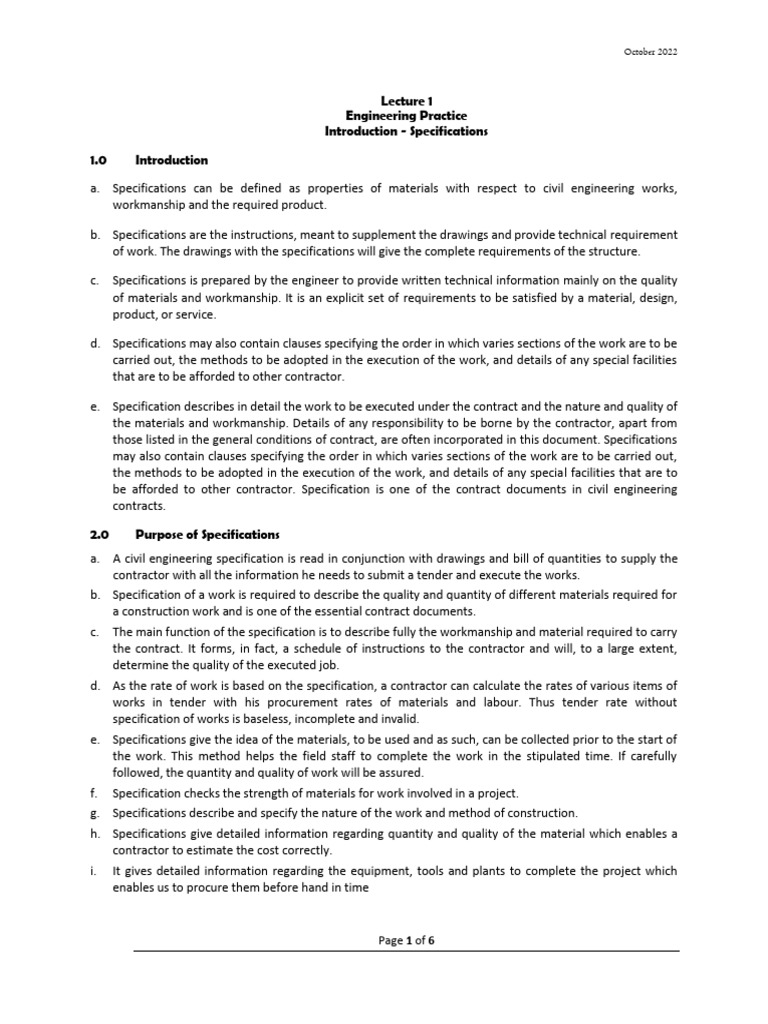 Lecture 1 - Specifications - Introduction - 15.10.2022 | PDF ...