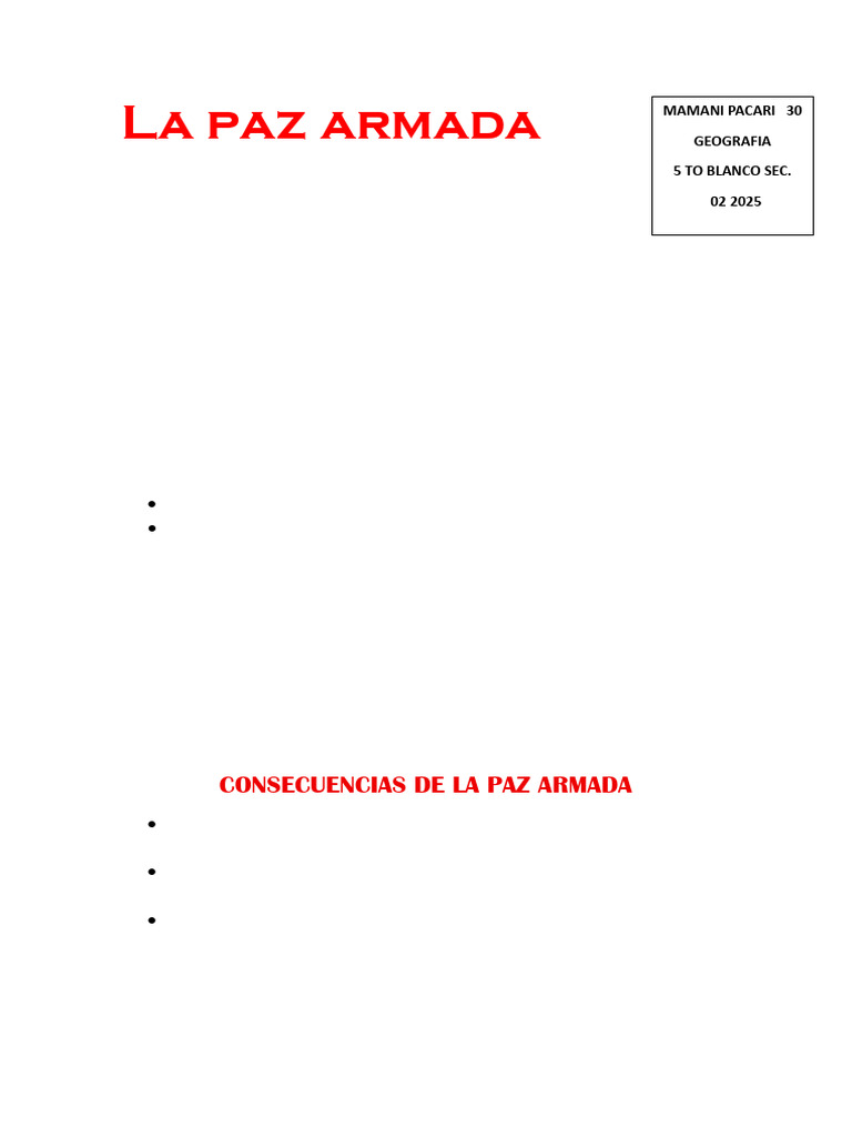 La Paz Armada | PDF