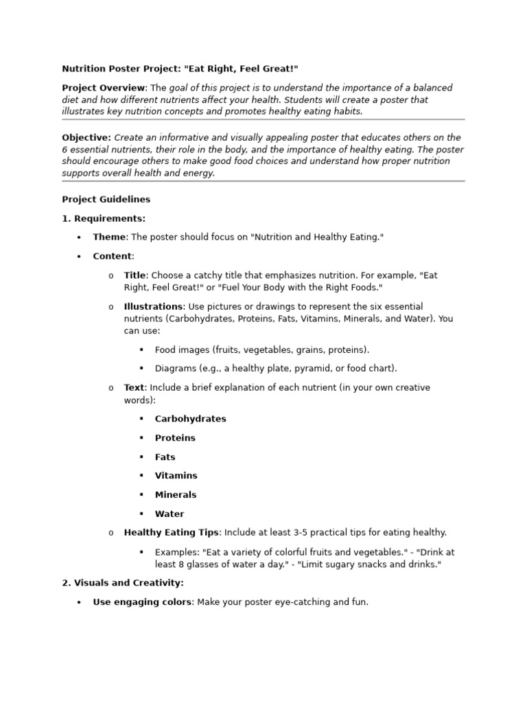 Nutrition Project 7&8 | PDF | Nutrition | Diet & Nutrition