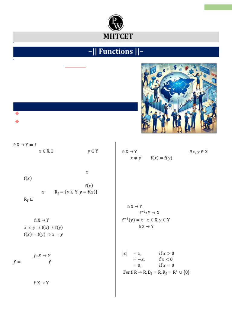 Functions Short Notes MHTCET Rankers 20256756aa4145b72d105801e080 | PDF ...