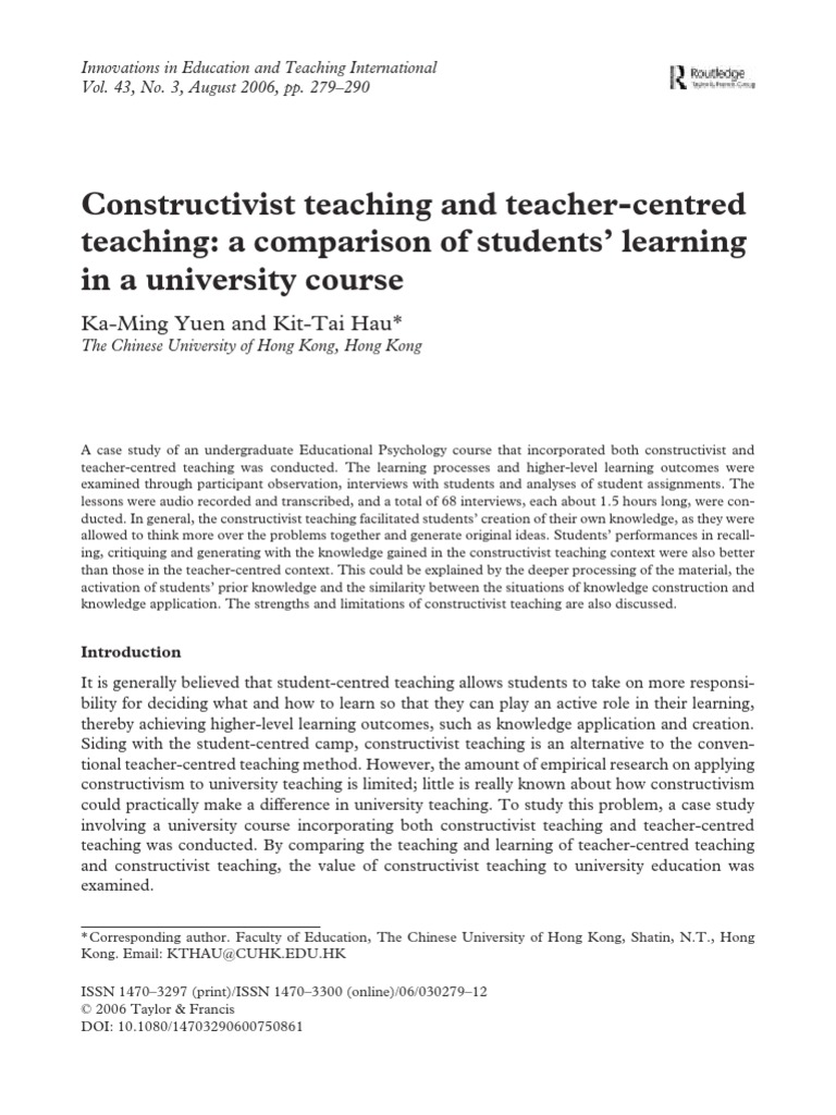 Constructivist Teaching | PDF | Constructivism (Philosophy Of Education ...