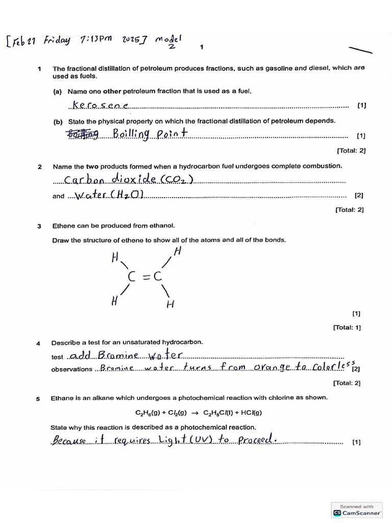 Organic Chemistry Exam Model 2 | PDF