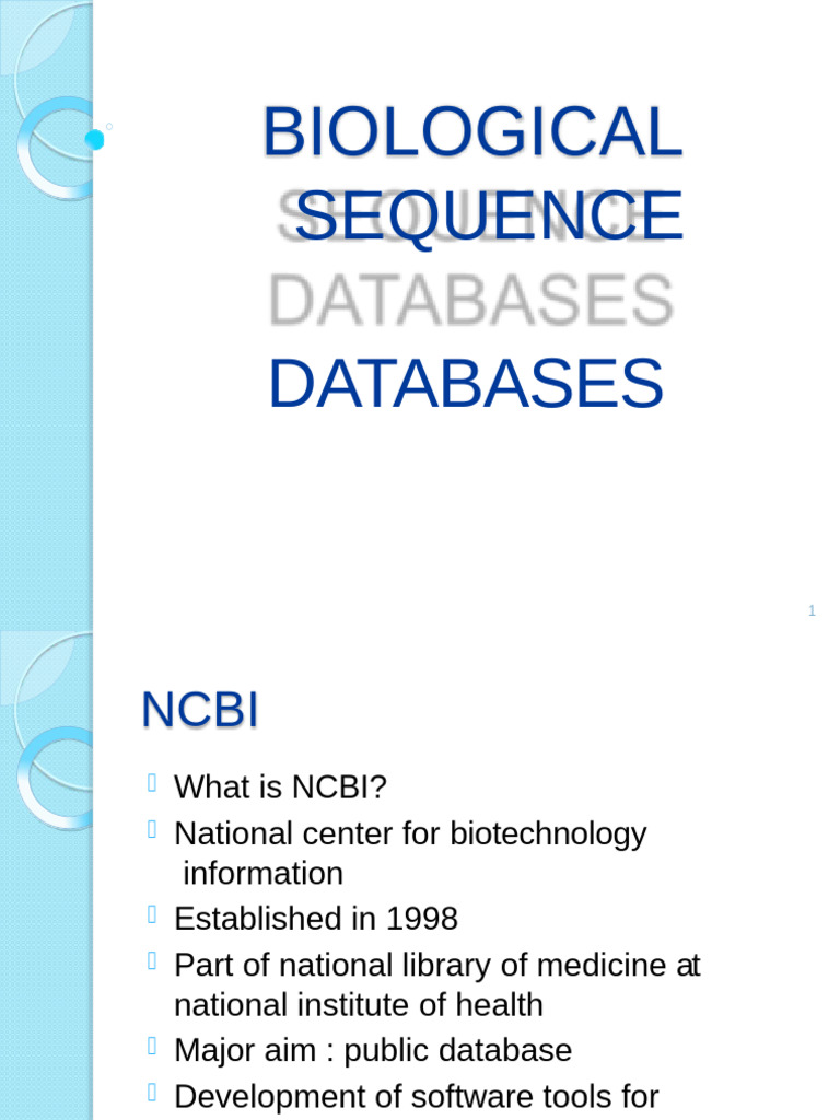 02. Biological Sequence Databases | PDF | National Center For ...