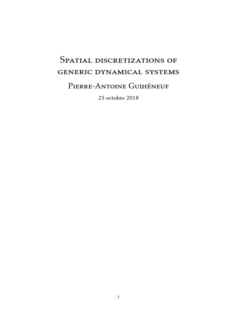 Spatial Discretezations | PDF | Dynamical System | Measure (Mathematics)