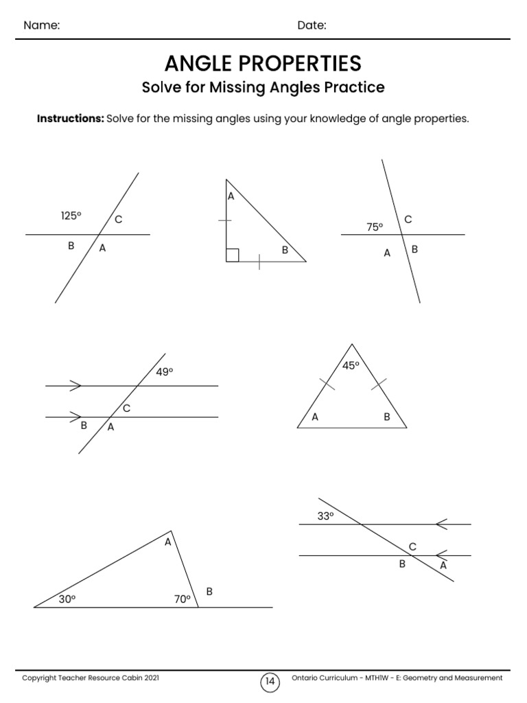 3 - Geometry and Measurement Workbook (Grade 9 Ontario Math MTH1W) 2021 ...