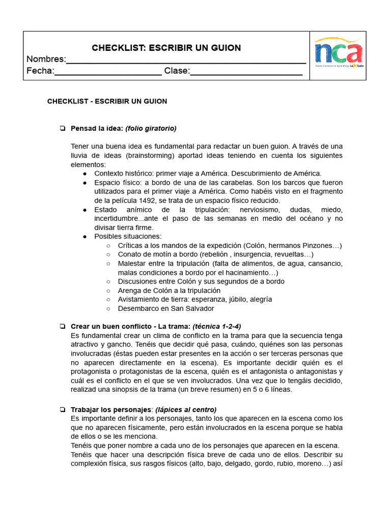CAS.ESO2.NA03.P_Checklist | PDF