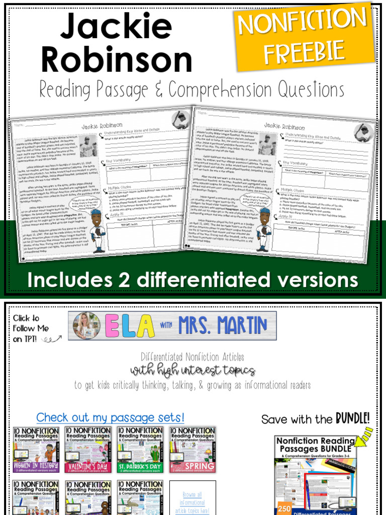Reading Passage & Comprehension Questions: Includes 2 Differentiated ...