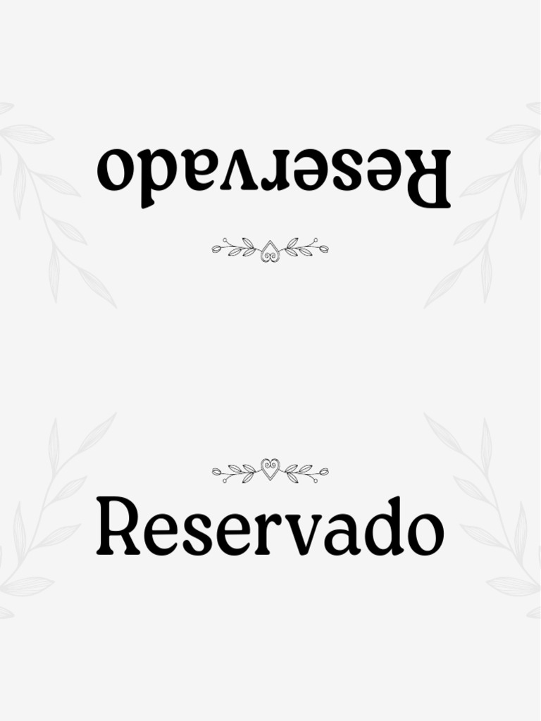 Identificador de Mesa Reservado Casamento Minimalista Elegante Off ...