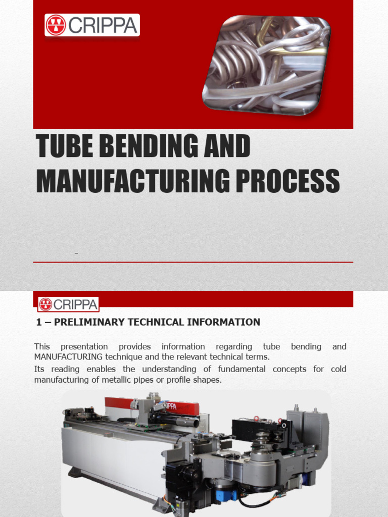 01-TUBE BENDING AND MANUFACTURING PROCESS Vers0 EN | PDF | Bending | Pipe (Fluid Conveyance)