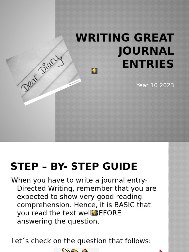 Writing Great Journal Entries 2024 | PDF | Human Communication ...
