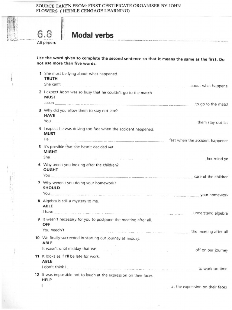 FC Organiser Unit 6 Modal Verbs | PDF
