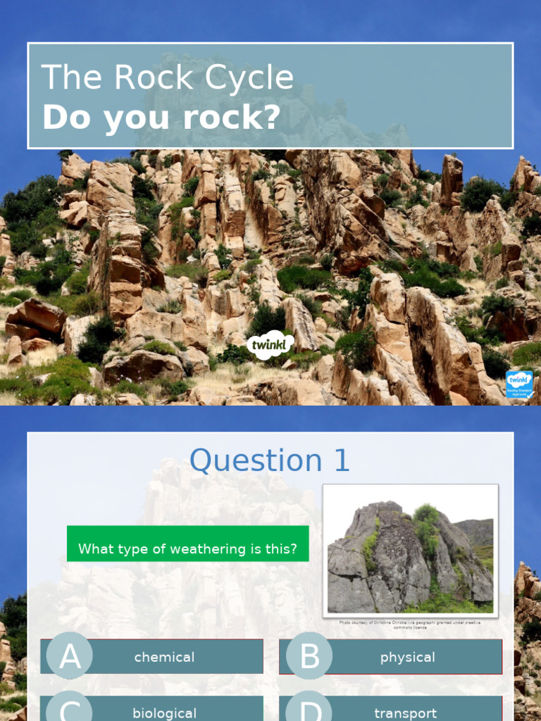 t3 SC 658 The Rock Cycle Quiz Powerpoint - Ver - 3 | PDF | Weathering ...
