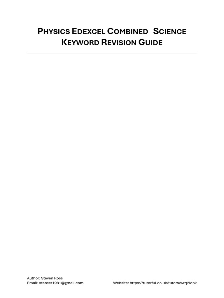 Edexcel Physics Combined Science Keyword Comprehensive Guide | PDF ...