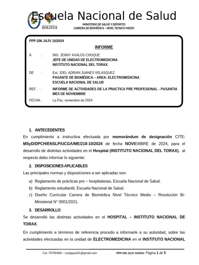 03 Informe Mensual - Biomedica Final Editado 1 | PDF