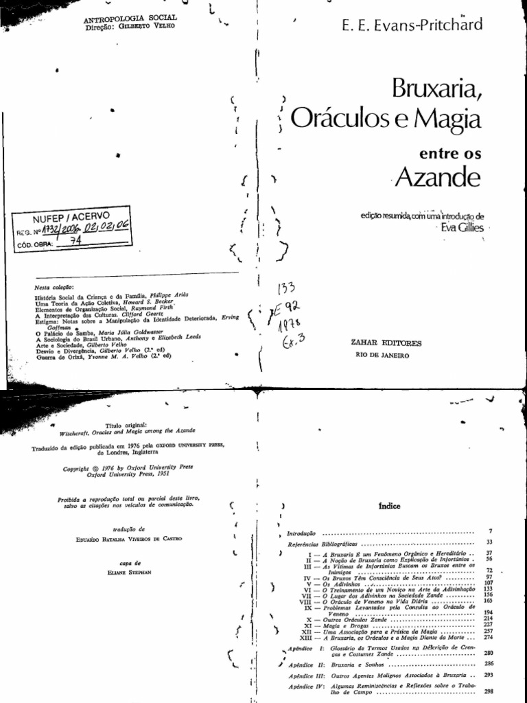 2.2 EVANS-PRITCHARD, E. E. Apêndice IV_ Algumas Reminiscências e Reflexões Sobre o Trabalho de ...