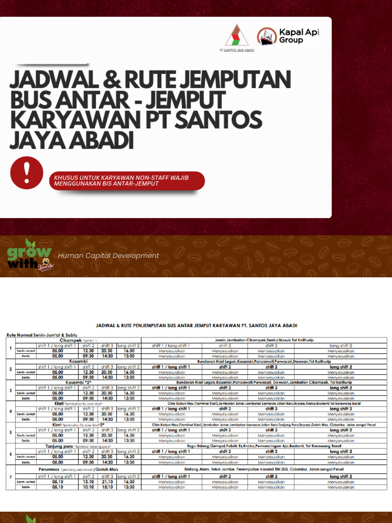 Jadwal & Rute Bus Antar-Jemput | PDF