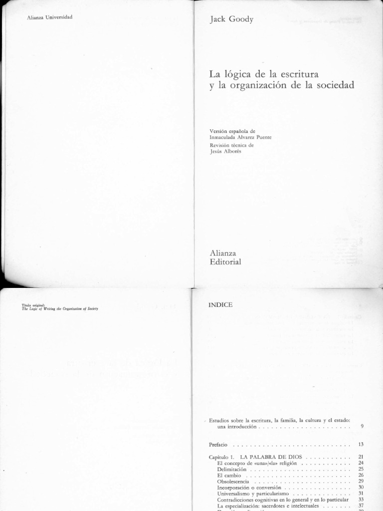 Goody (1990) La Logica de La Escritura CAP 3, 4 y 5 | PDF