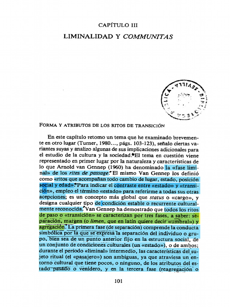 Turner El Proceso Ritual Estructura y Antiestructura | PDF | Rituales ...
