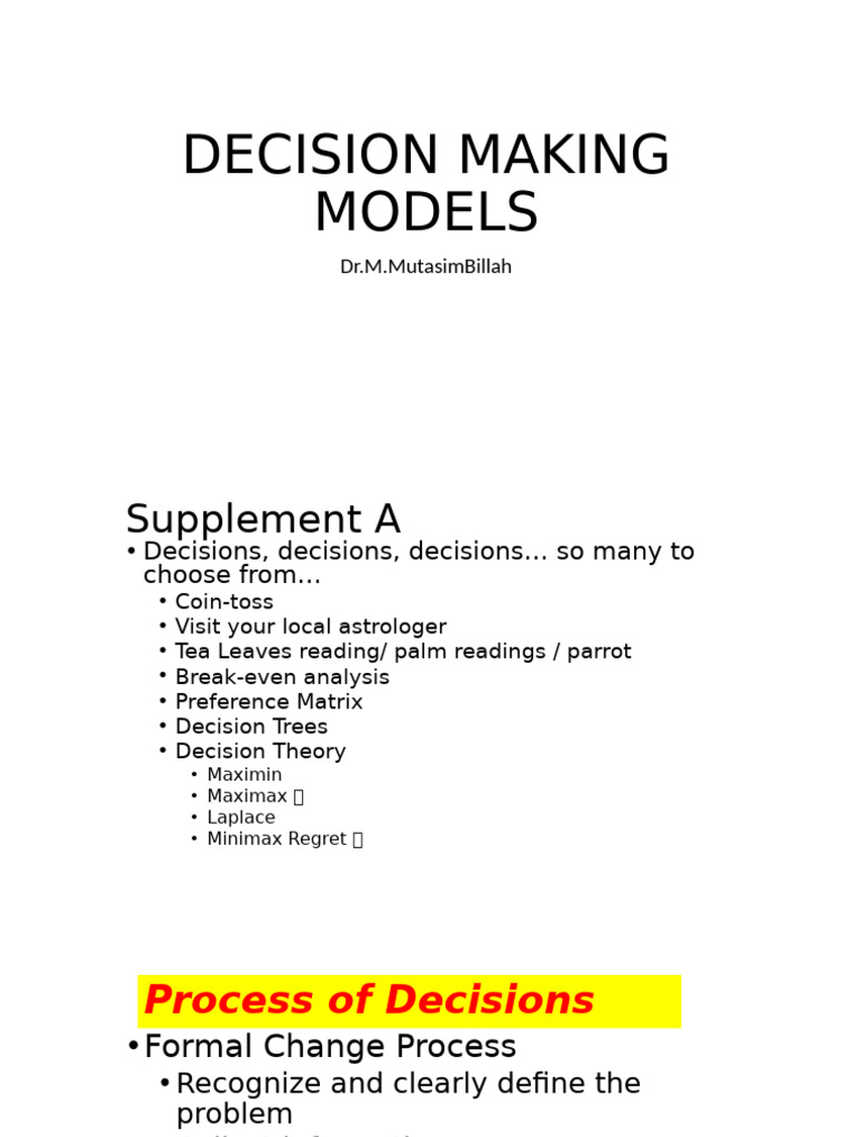 Decision Making Models | PDF